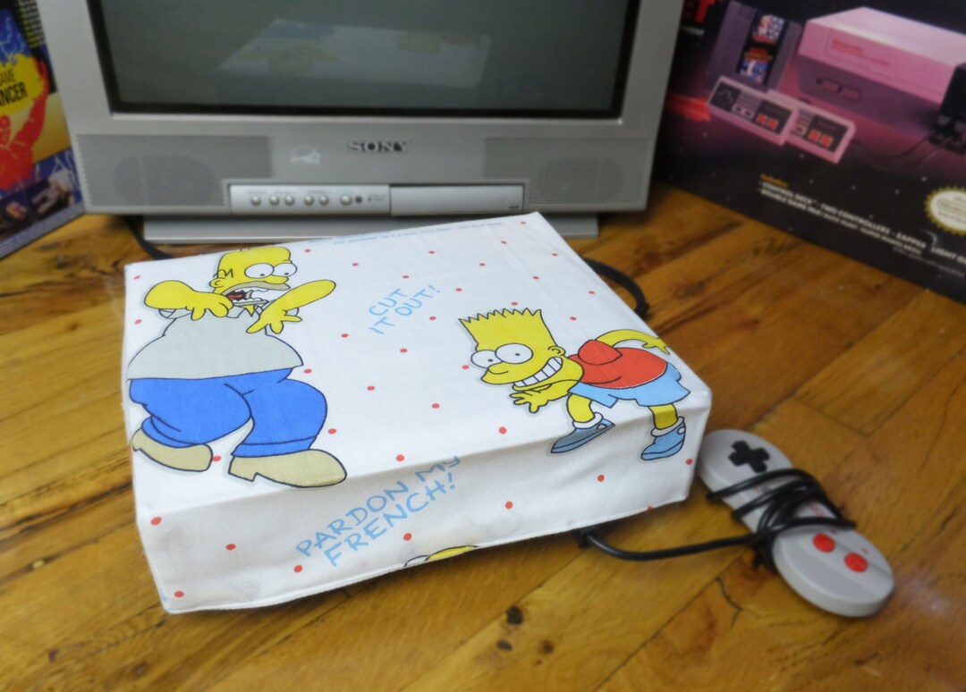 Simpsons Console Dust Cover, Handmade From Vintage Children’s Bed Sheet ...