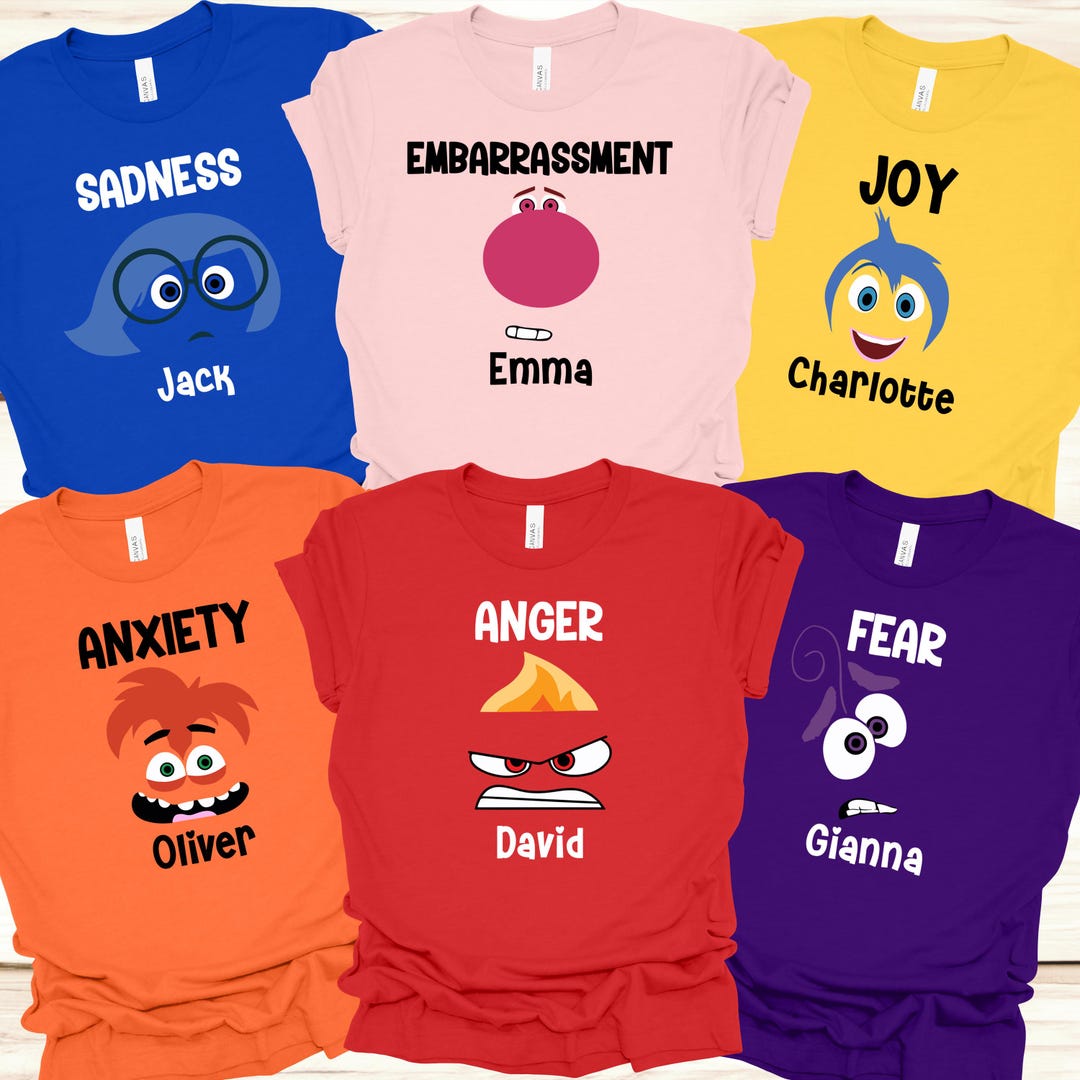 Custom Inside Out Family Shirts: Pixar Character Emotion Tee - Etsy