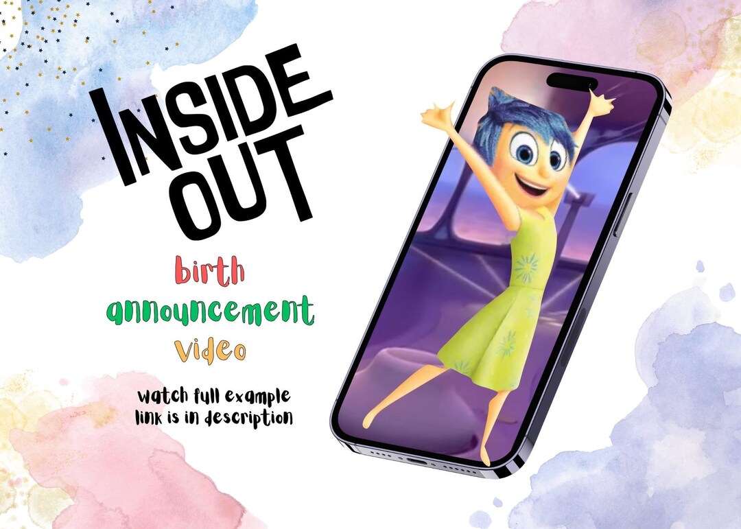 Personalized Inside Out Themed Birth Announcement Video Joy Themed ...