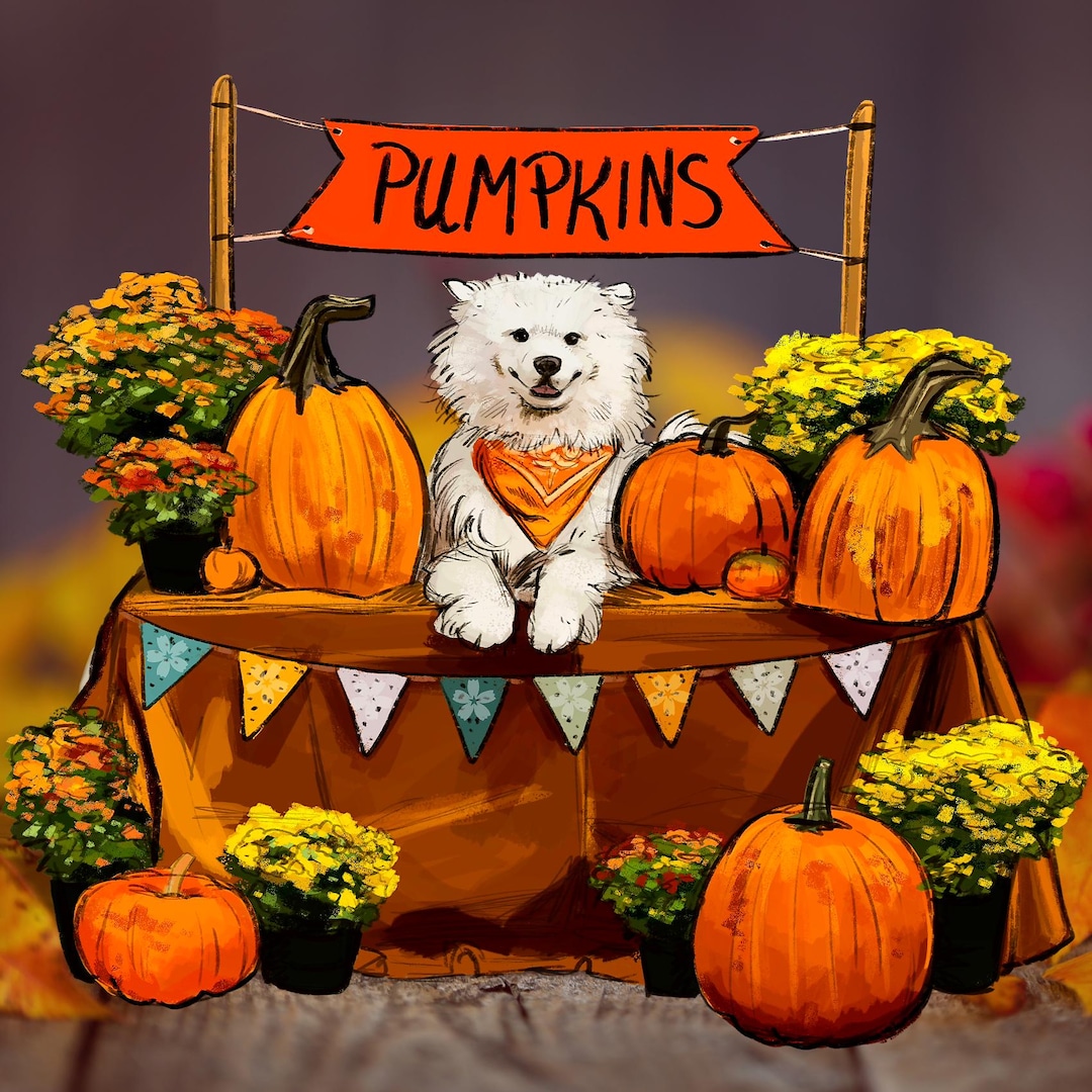 Doggo's Pumpkin Stand Sticker: Spooky Season Decor - Etsy