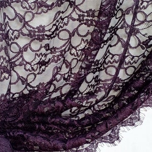 Unique "plum Spiraling Foliage Lace" Embroidered Lace Delicate ...