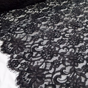 Black “mourning Blossom Lace” Floral Vintage Embroidered Delicate ...