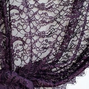 Unique "plum Spiraling Foliage Lace" Embroidered Lace Delicate ...
