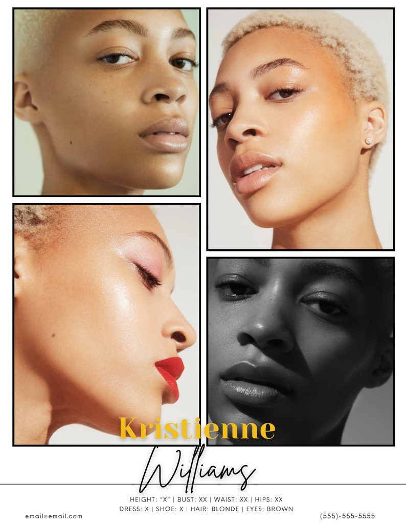 Comp Card - Editable Canva Template | Modeling Photocard, Zed Card for ...