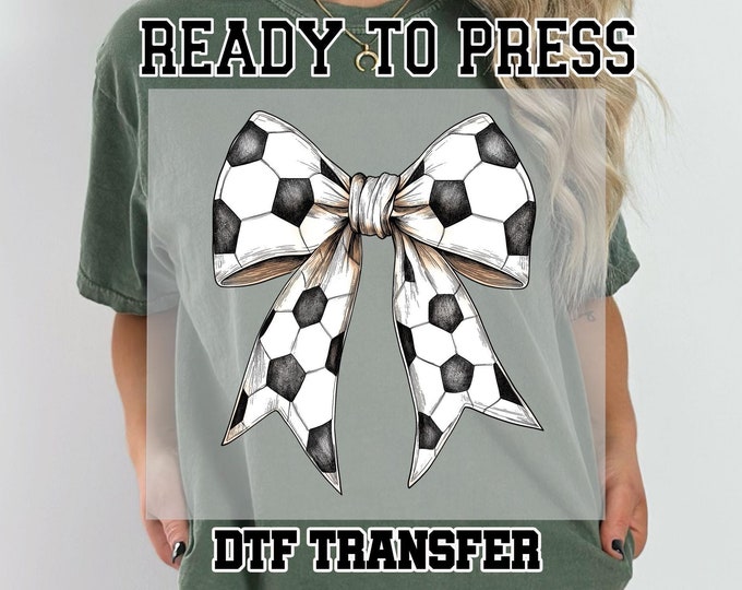 Football Bow Dtf Transfer, Football Bow Girly Ready to Press Dtf ...