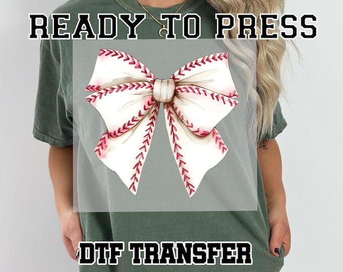 Football Bow Dtf Transfer, Football Bow Girly Ready to Press Dtf ...