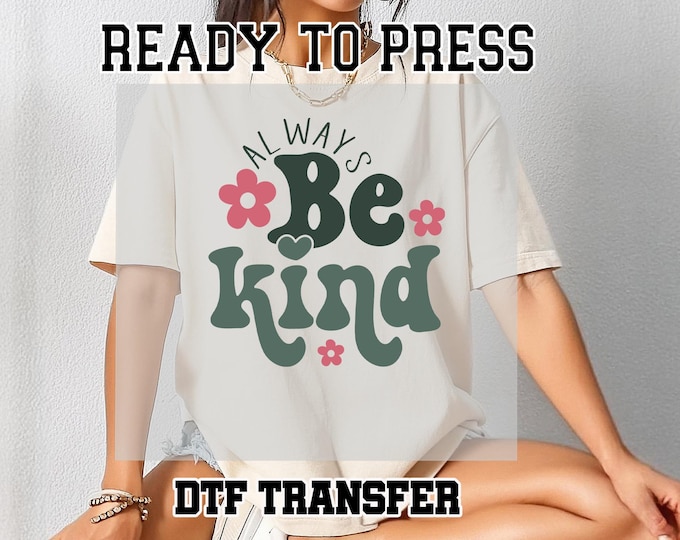 Be Kind Heart Design Positive Mental Health Quotes Ready-to-press Heat ...