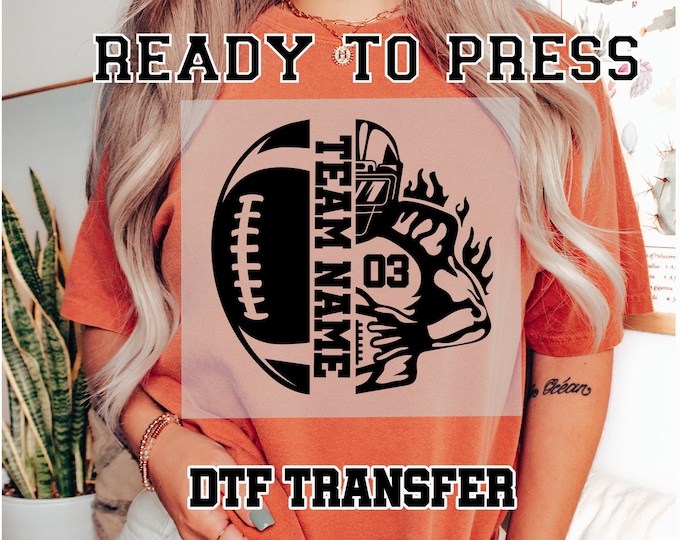Football Bow Dtf Transfer, Football Bow Girly Ready to Press Dtf ...