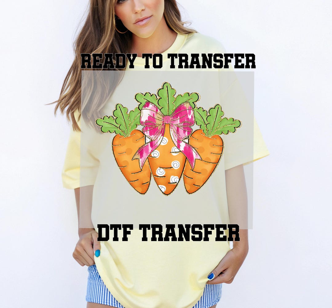 Easter Dtf Transfer, Easter Carrot Dtf, Carrot Dtf Transfer, Carrot Bow ...