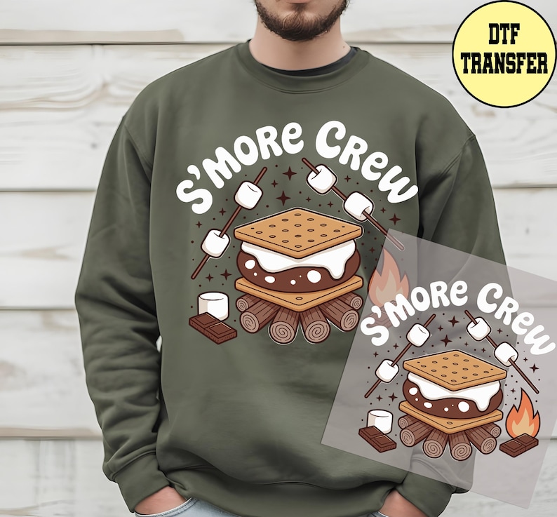 Smore Crew Dtf Transfer, Camp Lover Dtf Transfer, Campfire and Smore ...