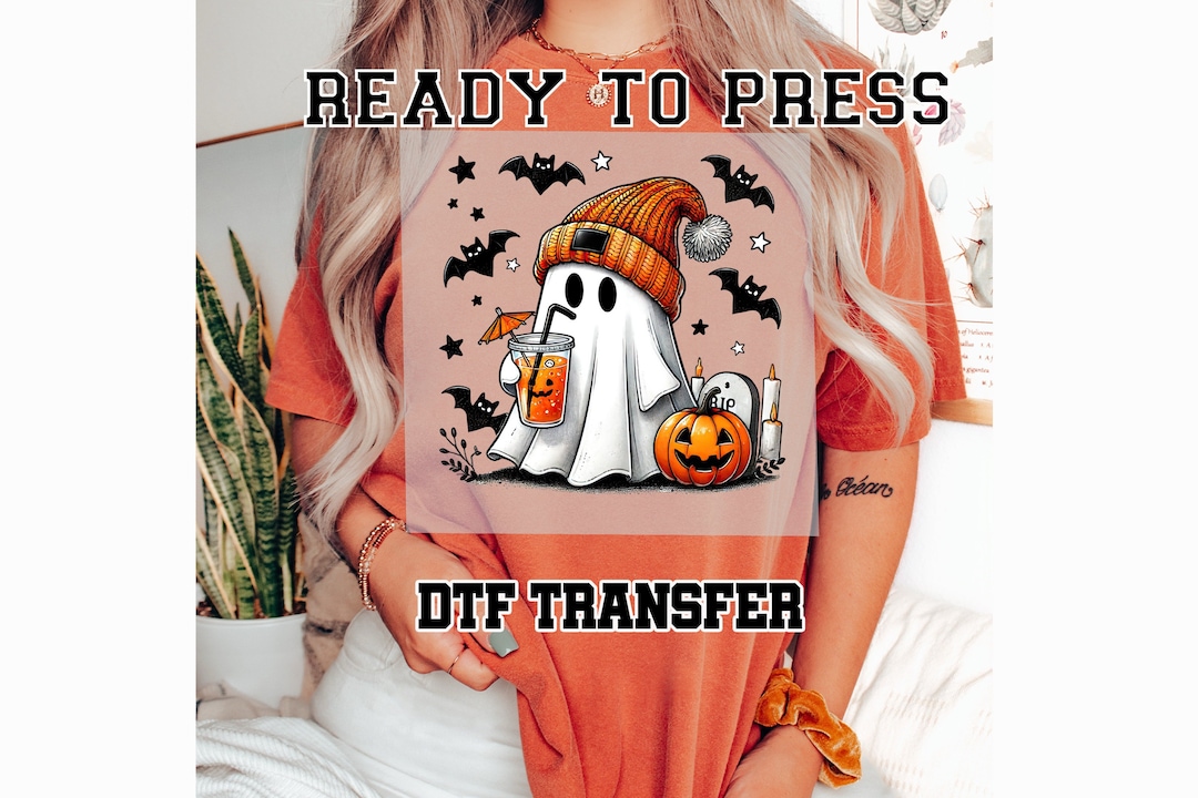 Cute Ghost Halloween Dtf, Boujee Cute Ghost Ready to Press Dtf Transfer, Halloween Fall Dtf ...