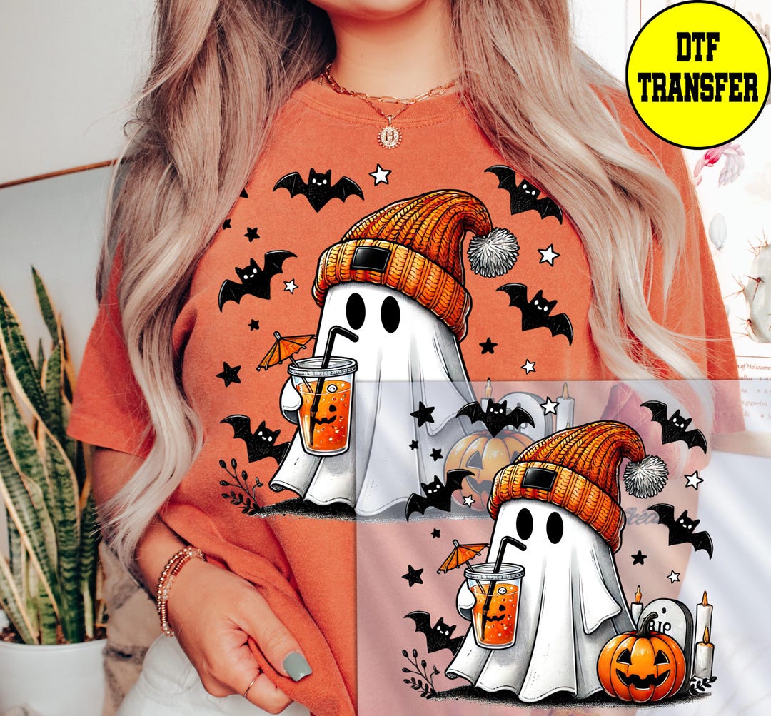 Cute Ghost Halloween Dtf, Boujee Cute Ghost Ready to Press Dtf Transfer ...