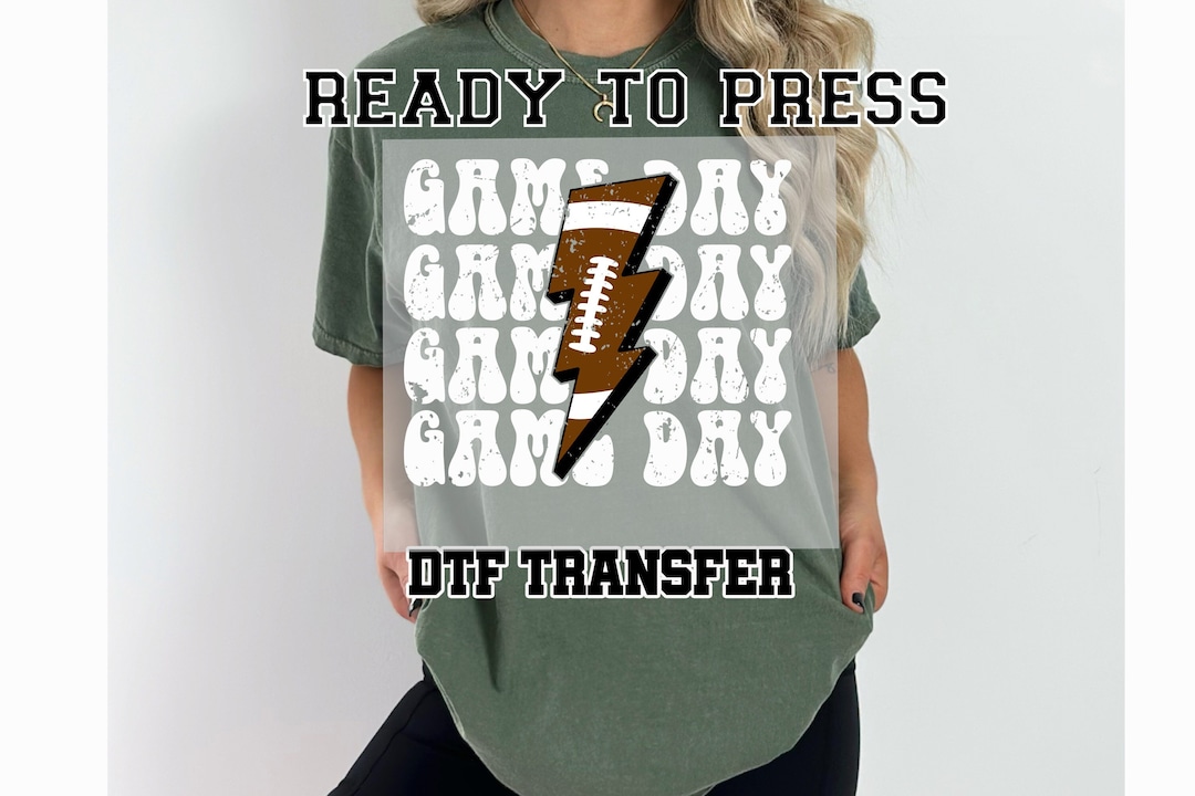 Game Day Football Dtf Transfer, Football Groovy Game Day Ready to Press ...