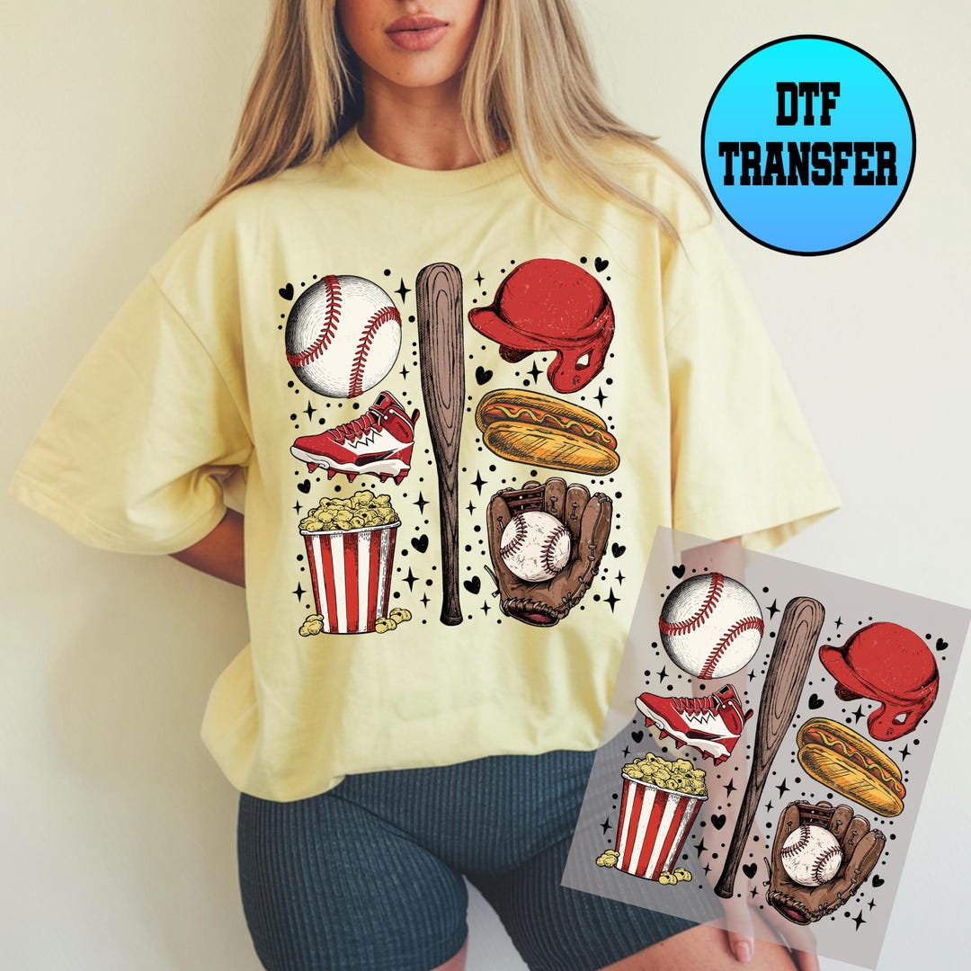 Baseball Dtf Transfer, Ready to Press Baseball Dtf Transfer, Baseball ...