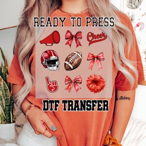 Bow Cheerleader Dtf Transfer, Cheer Bow Coquette Ready to Press Dtf ...