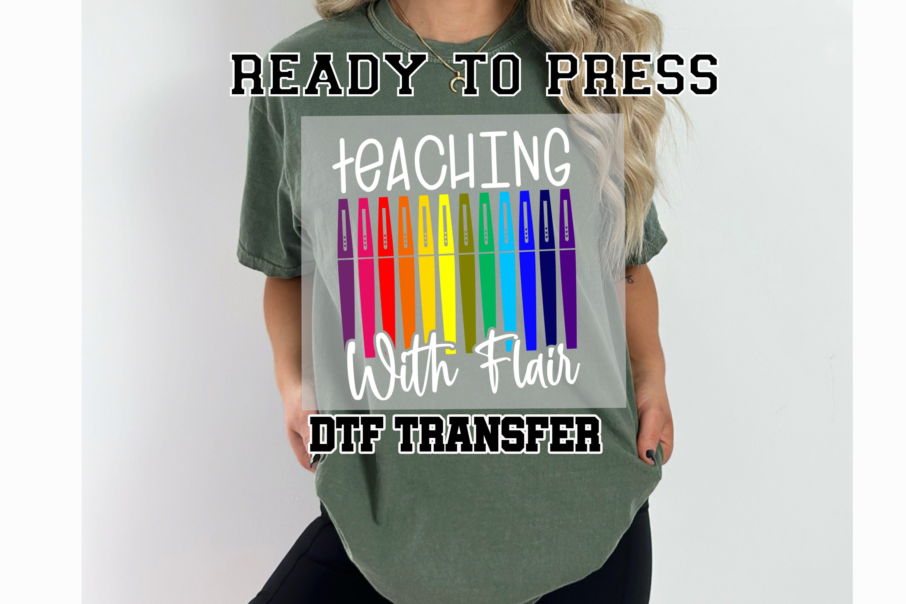 Back to School DTF Transfer, Teaching With Flair Ready to Press Dtf ...