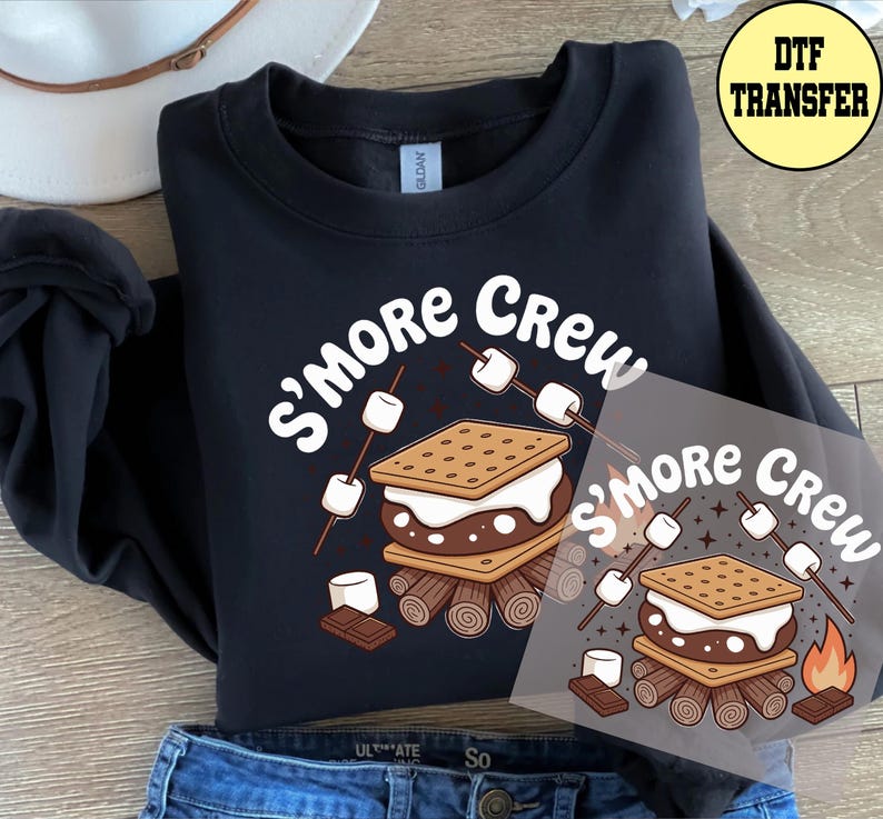 Smore Crew Dtf Transfer, Camp Lover Dtf Transfer, Campfire and Smore ...