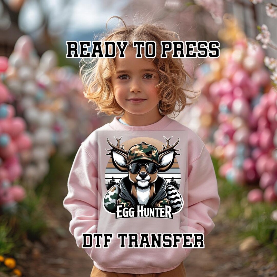 Deer Easter Ready to Press Dtf Transfer, Egg Hunter Dtf Transfer ...