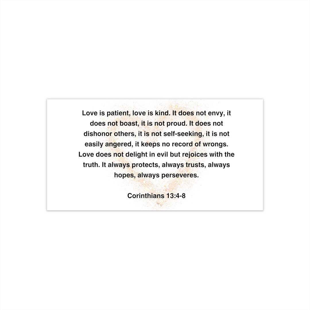 Love Is, Bumper Stickers, Quote, Bible Verse, Love, Family, Car ...