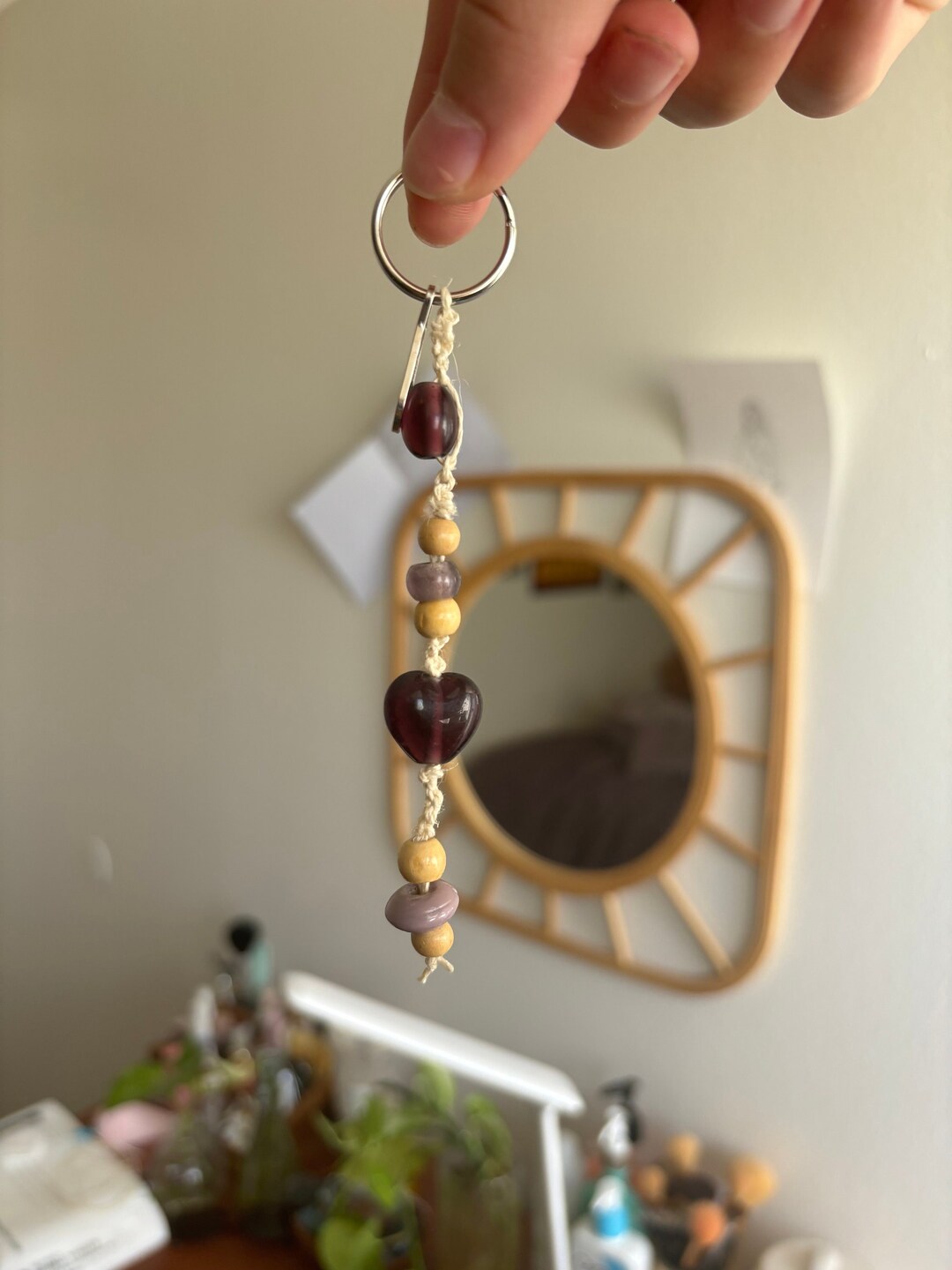 Purple Heart Keychain/crystal Keychain - Etsy