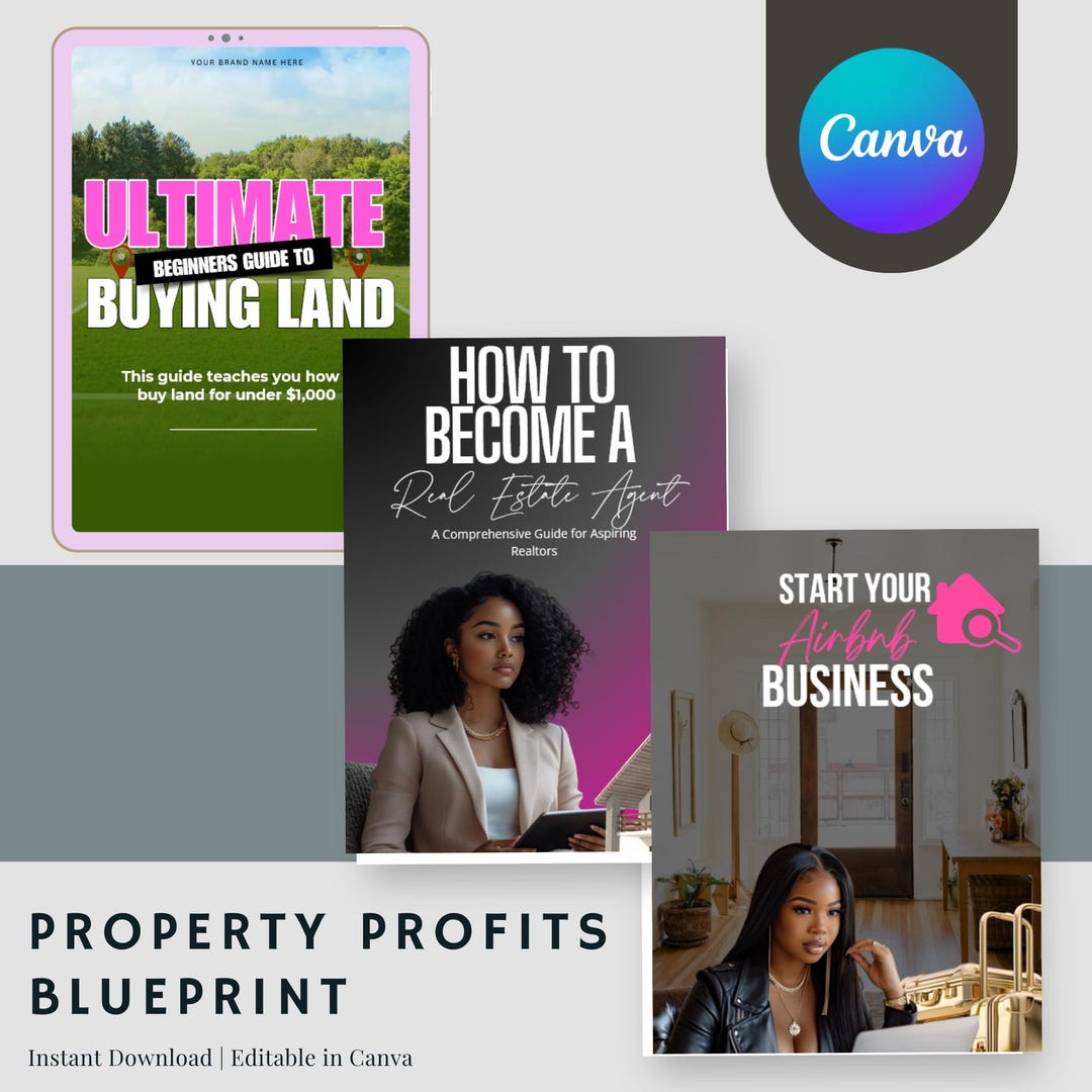 Real Estate Business Guides: Airbnb, Land Buying, Agent (PLR/MRR ...