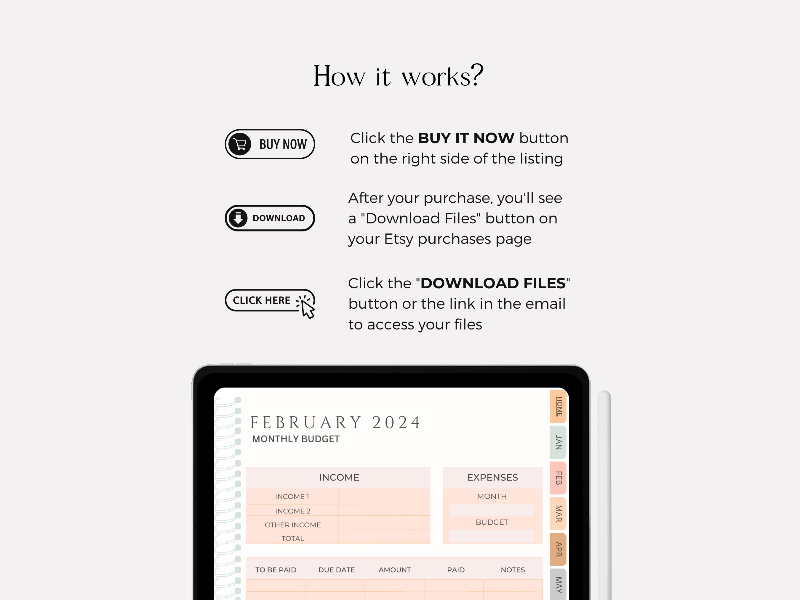 2024 Monthly Digital Goodnotes Planner Comes With an Undated Planner ...