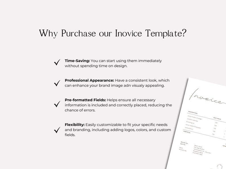 Minimalist Invoice Template for Small Businesses, Invoice Tracker ...