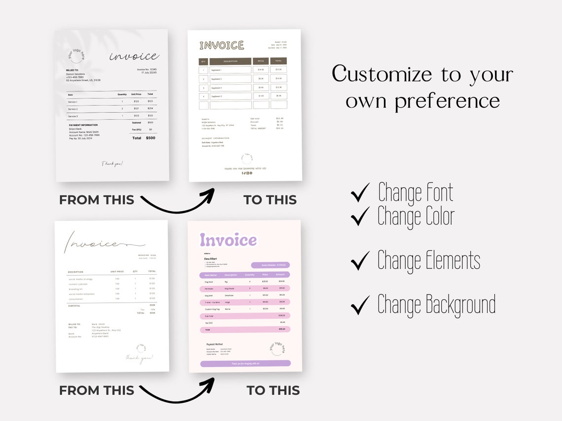 Minimalist Invoice Template for Small Businesses, Invoice Tracker ...