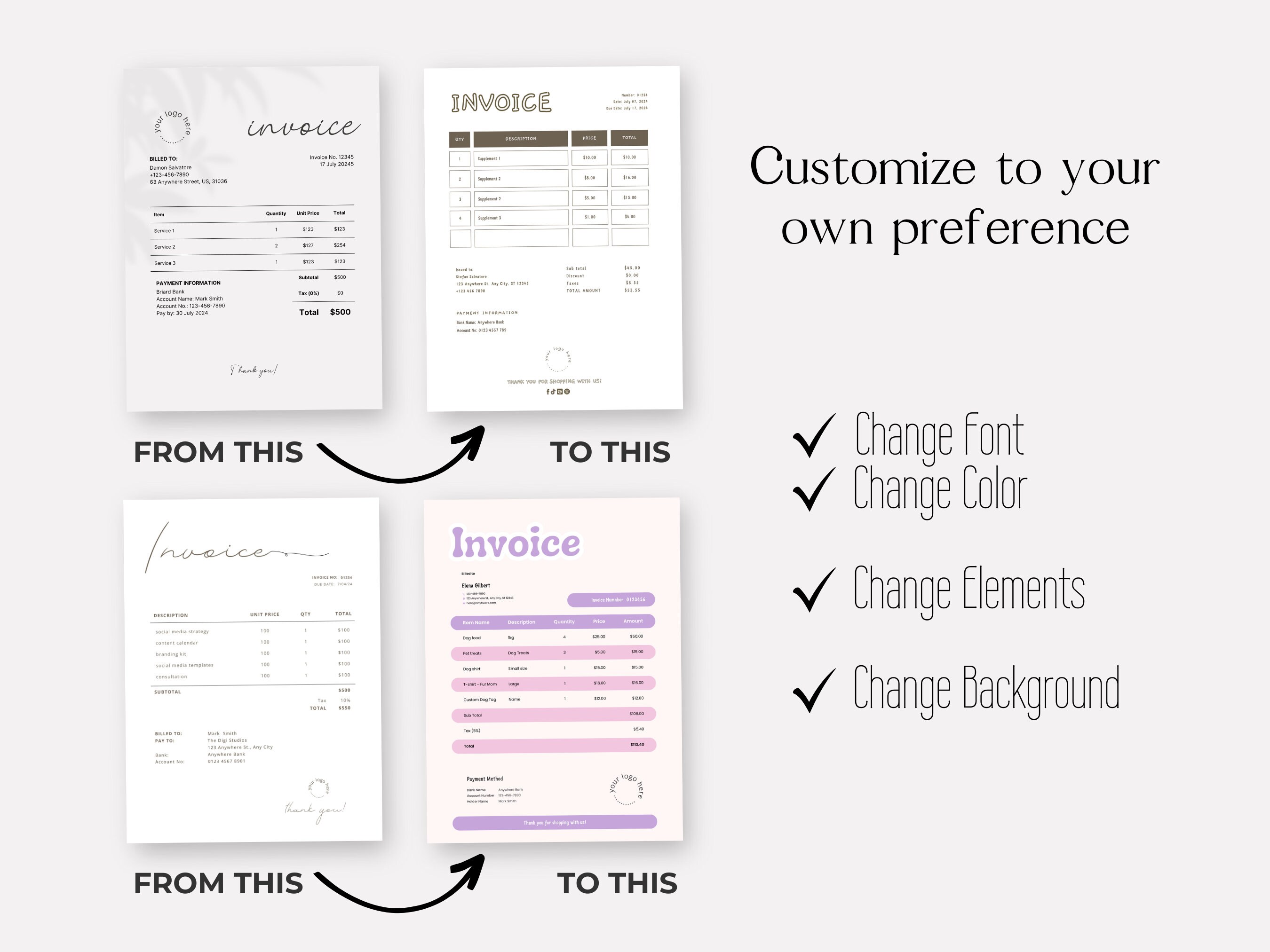 Minimalist Invoice Template for Small Businesses, Invoice Tracker ...