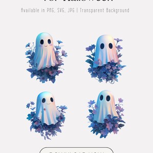 Retro Purple Halloween Ghost Cute PNG for Stickers, T-shirts & Mugs ...