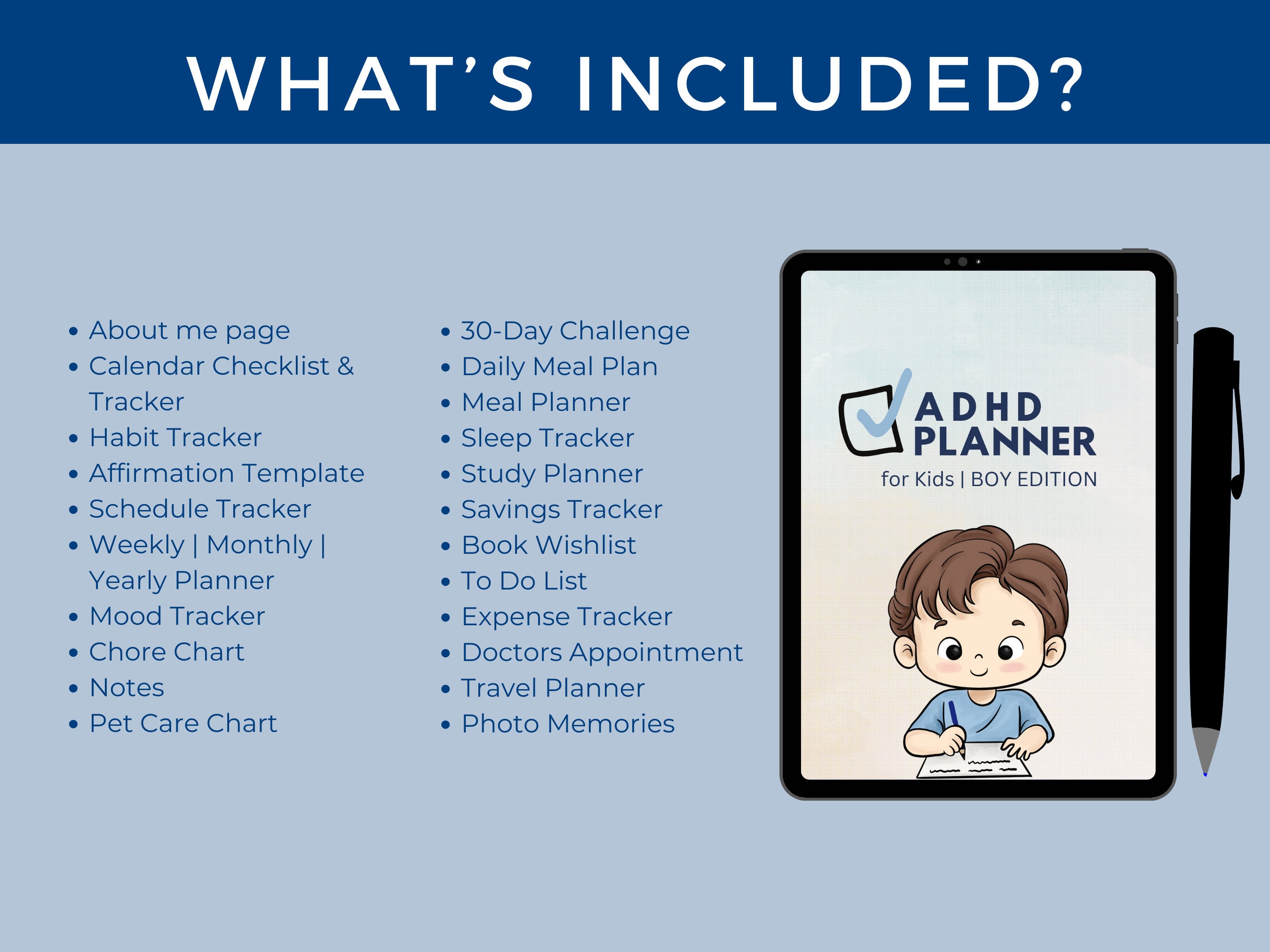 Fun Kids ADHD Planner Set: Worksheets, Calendar, Habit Tracker, Focus ...