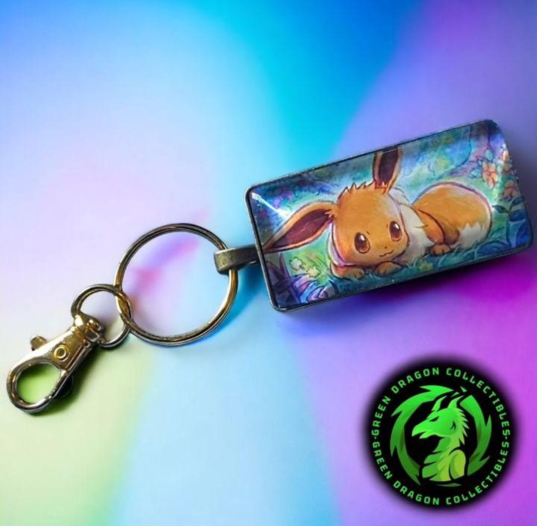 Pokemon Card Keychain Eevee - Etsy