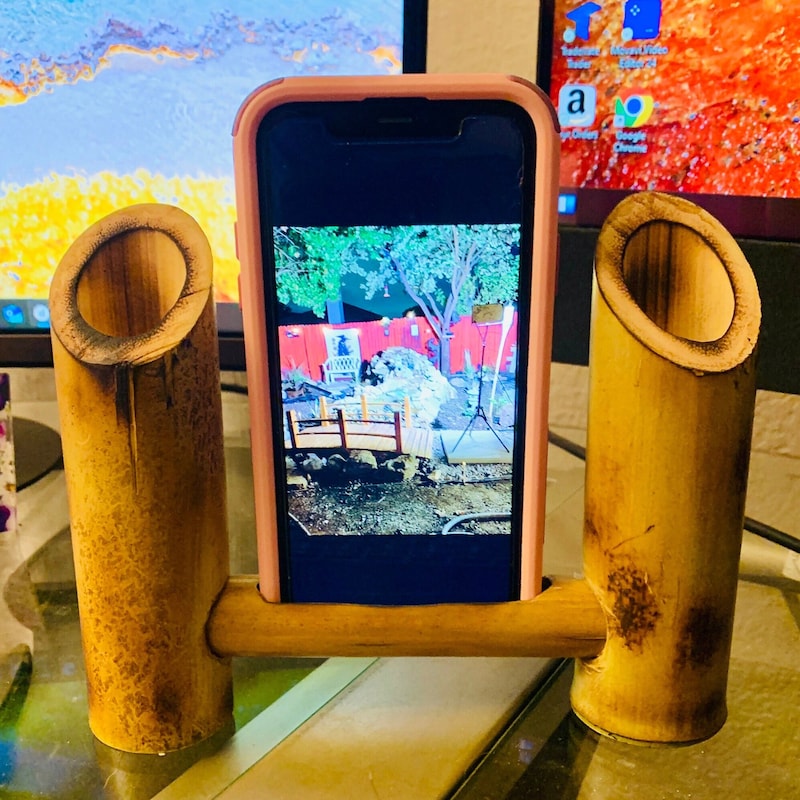 Bamboo Cell Phone Holder - Etsy