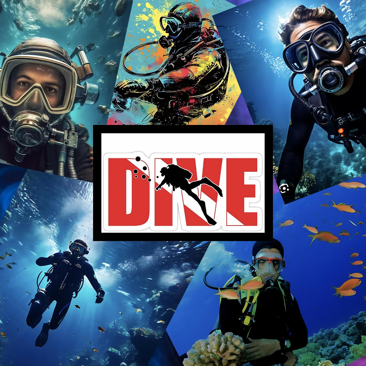 Scuba Diving Digital Image, Custom Photo Album Cover Template - Etsy