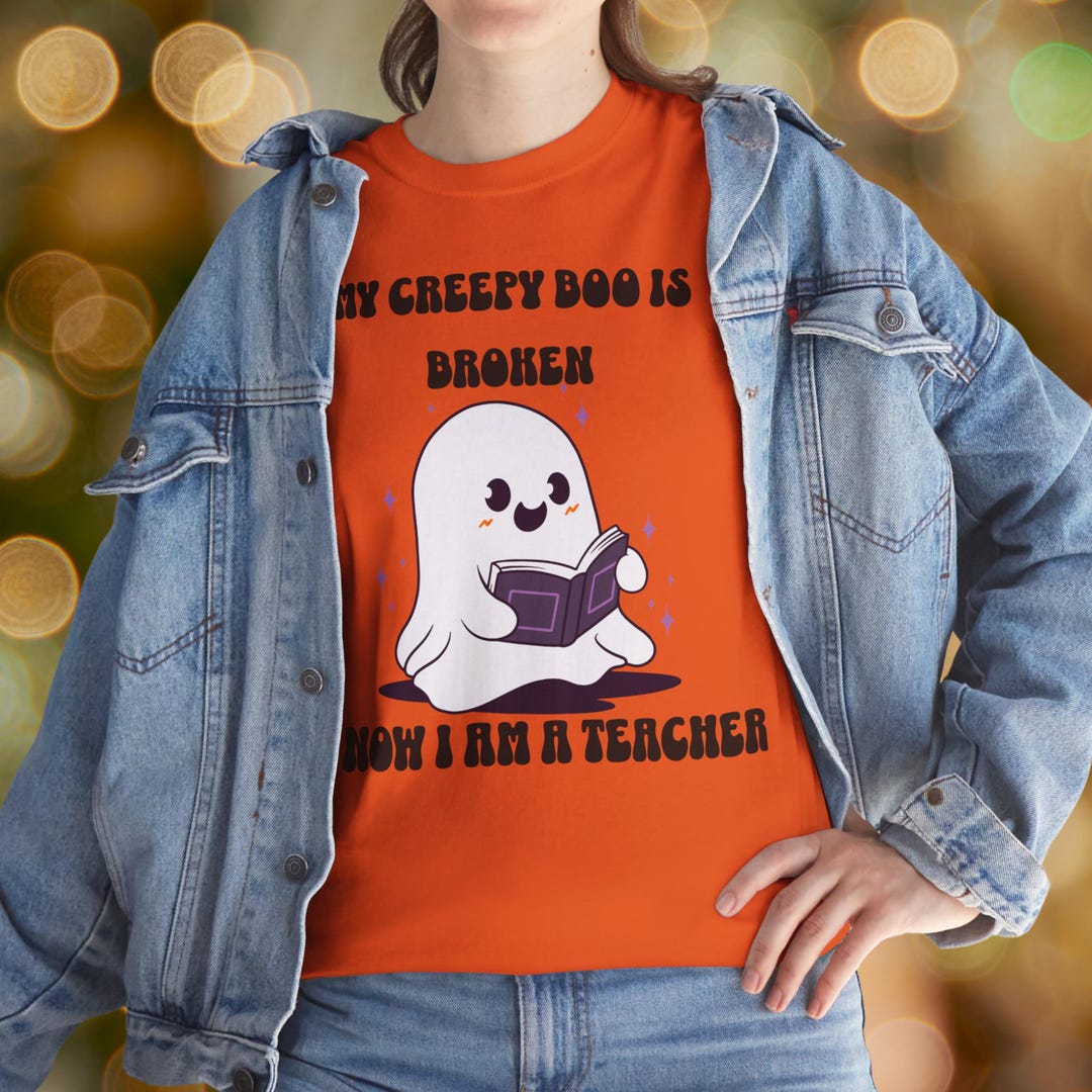 Creepy Boo Teacher Shirt: Halloween Ghost Tee - Etsy