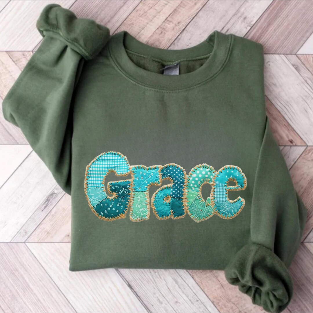 Personalized Comfort Colors® Faux Patchwork Name Shirt, Faux ...