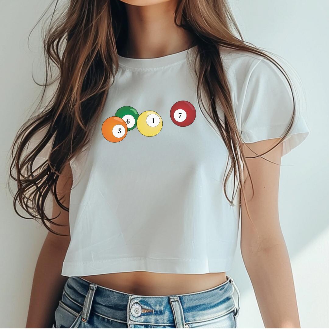 Lucky Girl Pool Crop Tops, 8 Ball Collection Tops, Billiards Ball, Pool ...