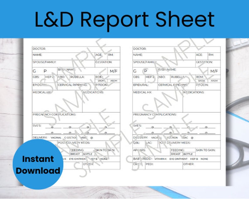 L&D NURSE REPORT SHEET - Etsy