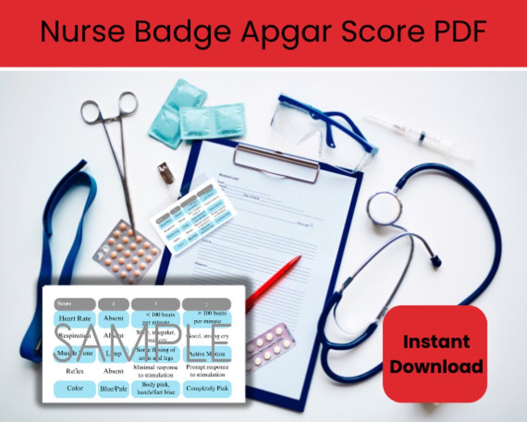 Horizontal Apgar Score Card for Badge - Etsy Canada