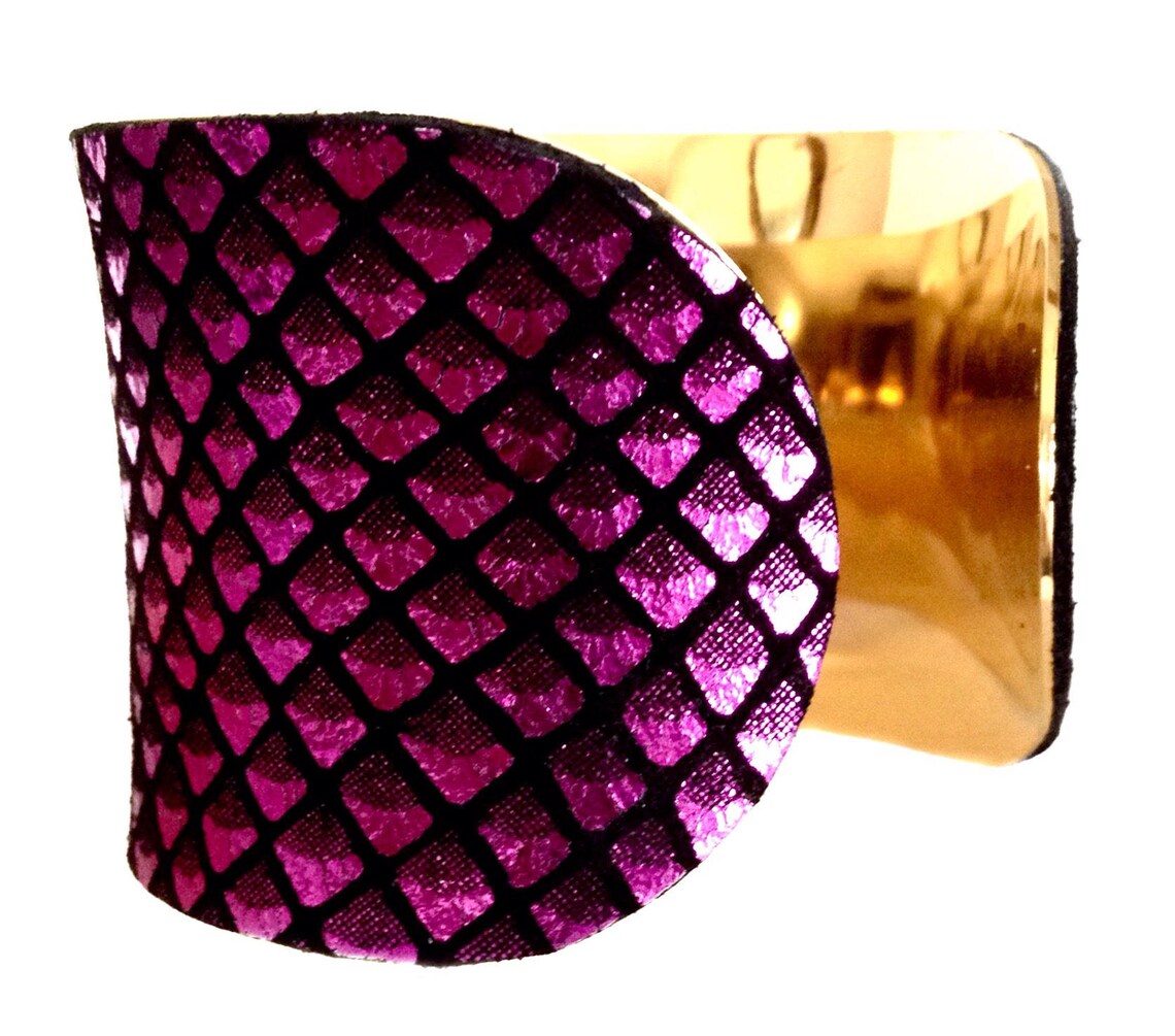 Purple Dragon Scale Leather Cuff Bracelet by UNEARTHED - Etsy