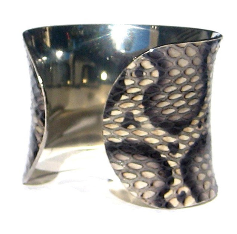 SnakeSkin Cuff Bracelet in Natural and Black by UNEARTHED | Etsy