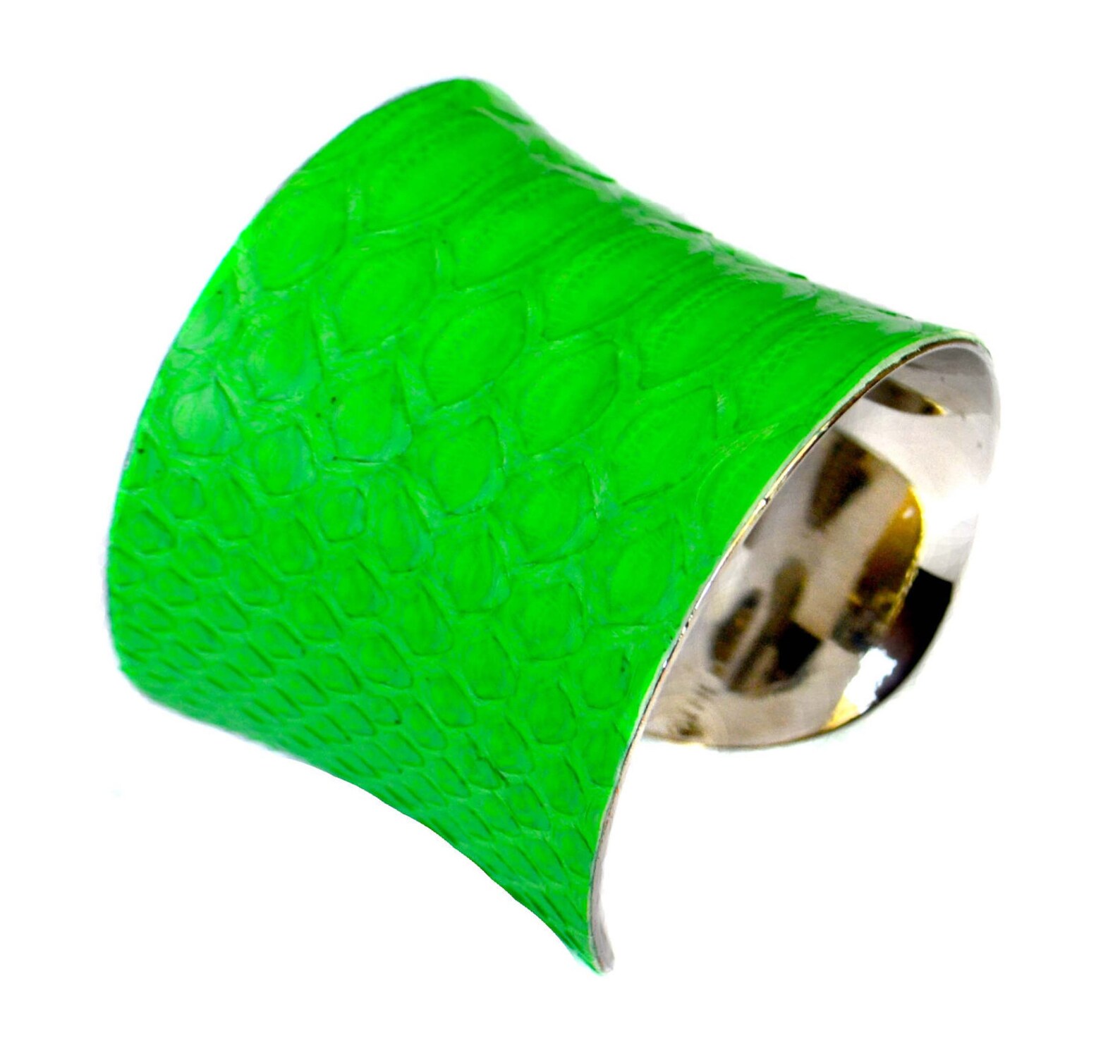 Neon Green Matte Snakeskin Cuff Bracelet by UNEARTHED - Etsy