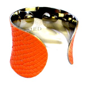Fluorescent Orange Matte Snakeskin Cuff Bracelet by UNEARTHED - Etsy