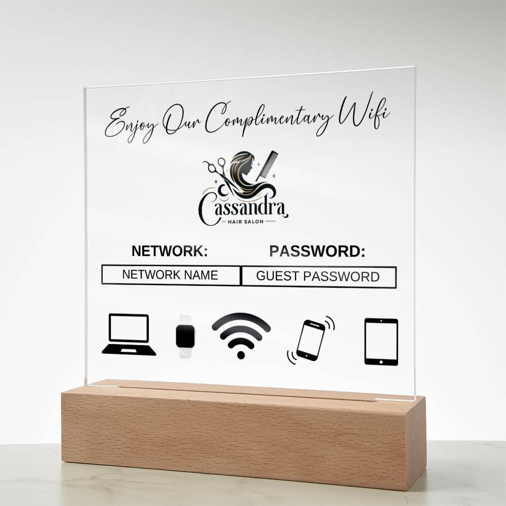 Wifi Password Sign, Acrylic Wifi Sign Custom Name or Logo, Guest ...