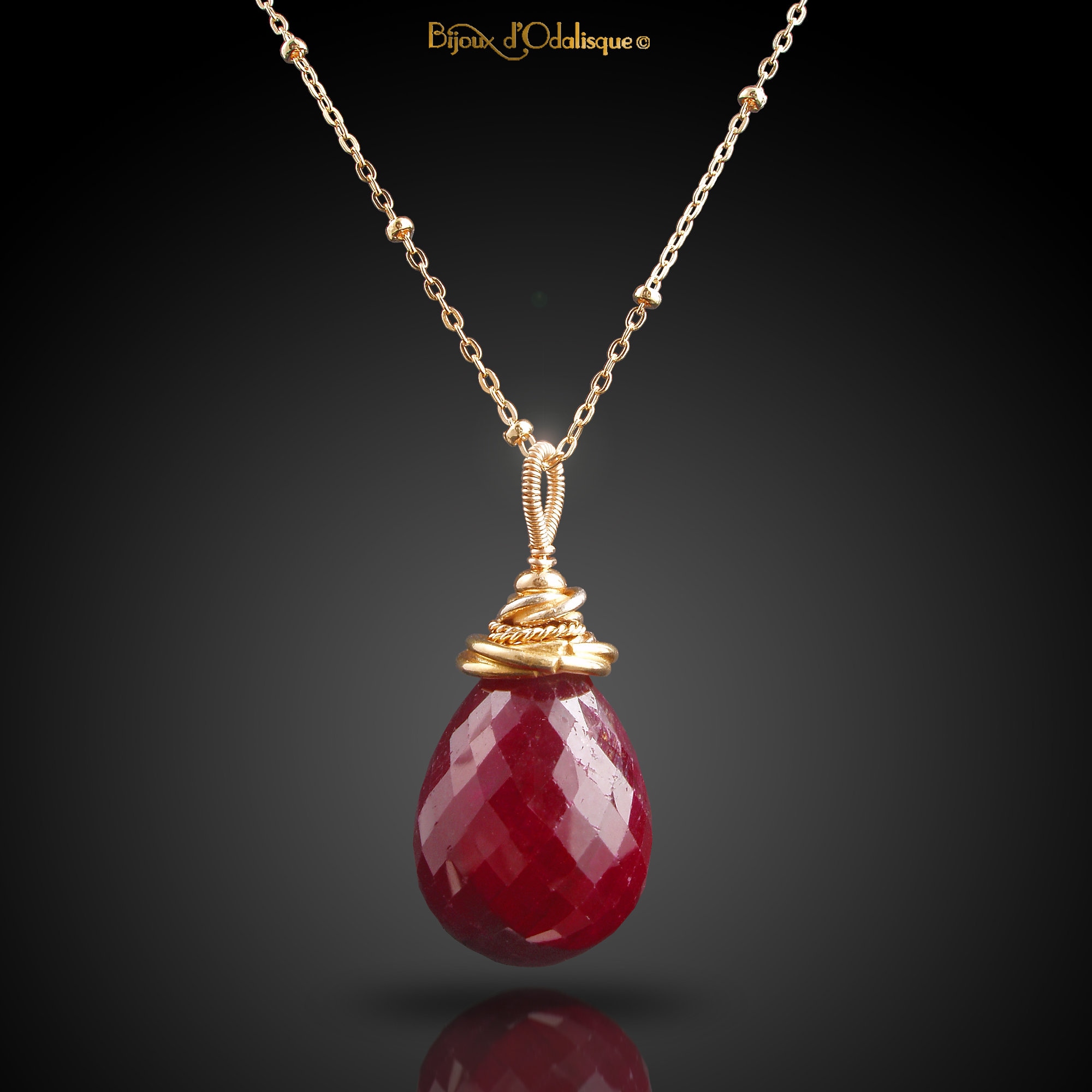 CUSTOM Made to Order Enormous Ruby Necklace With Textured - Etsy