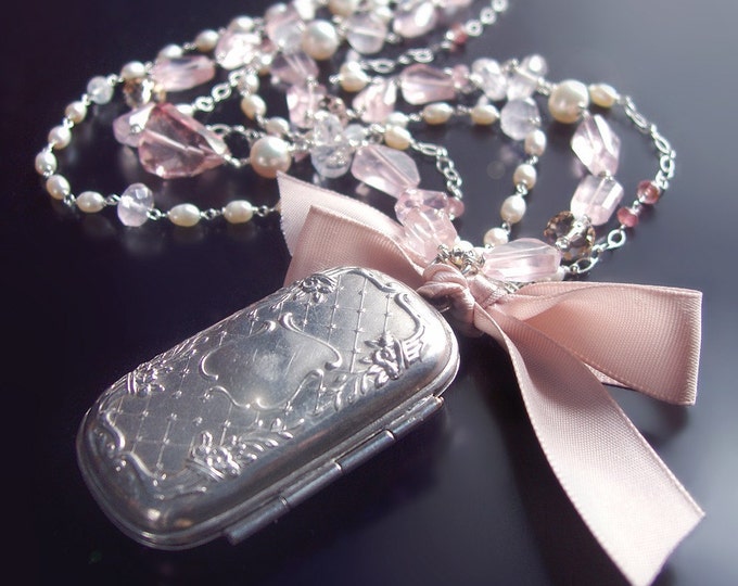 Jane Austen Inspired Vintage Chatelaine With Rose Quartz, Pearls ...