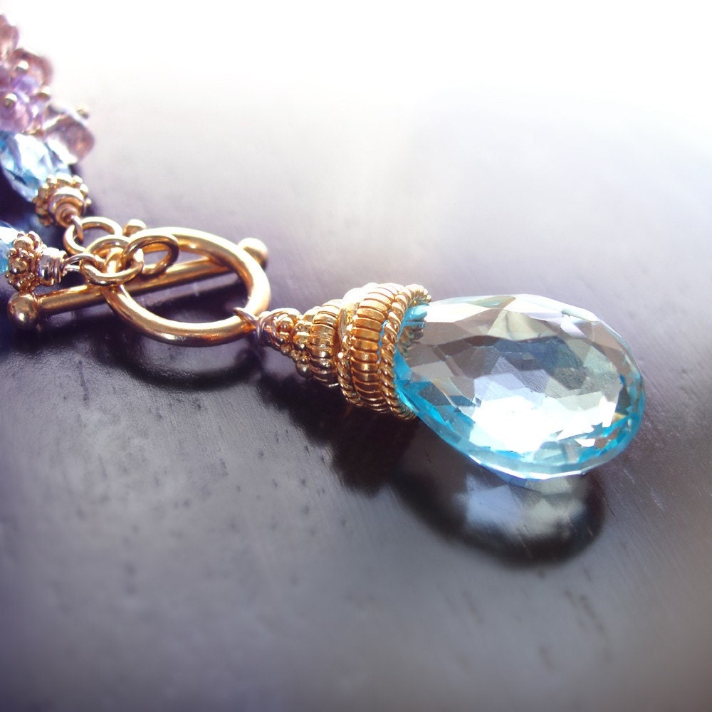 Custom Made to Order - Stunning Ametrine and Swiss Blue Topaz Necklace ...