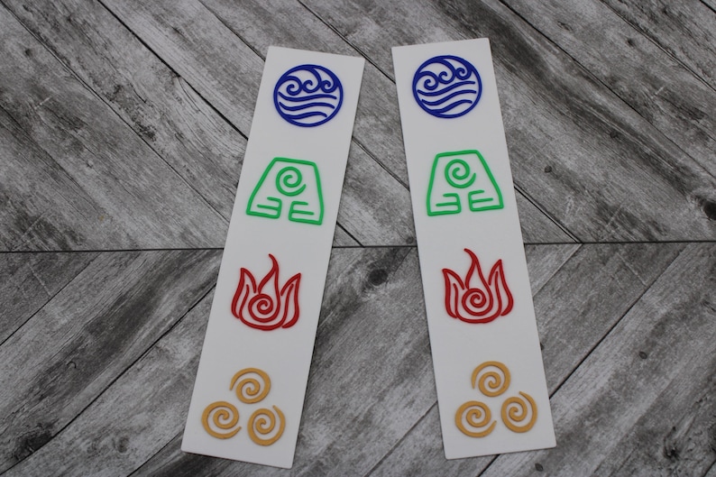 Avatar the Last Air Bender Elements Bookmark | ATLA | Custom Designed ...