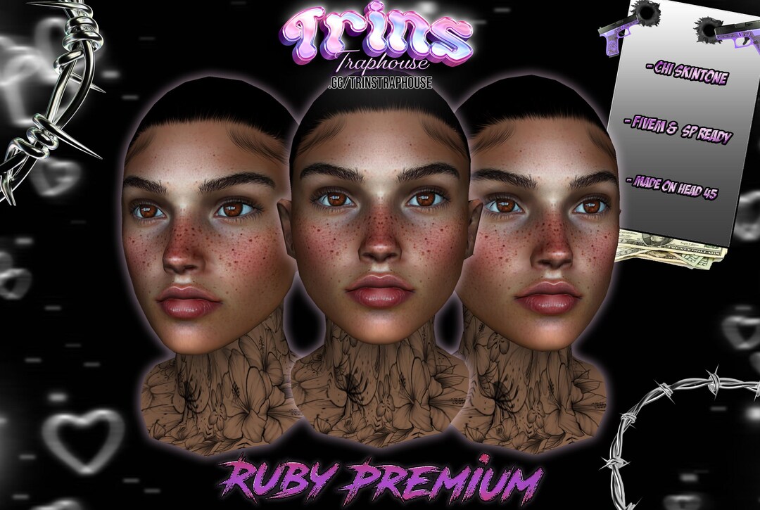 Ruby Premium Premade Skin | Custom Fivem Female Face Skin - Etsy