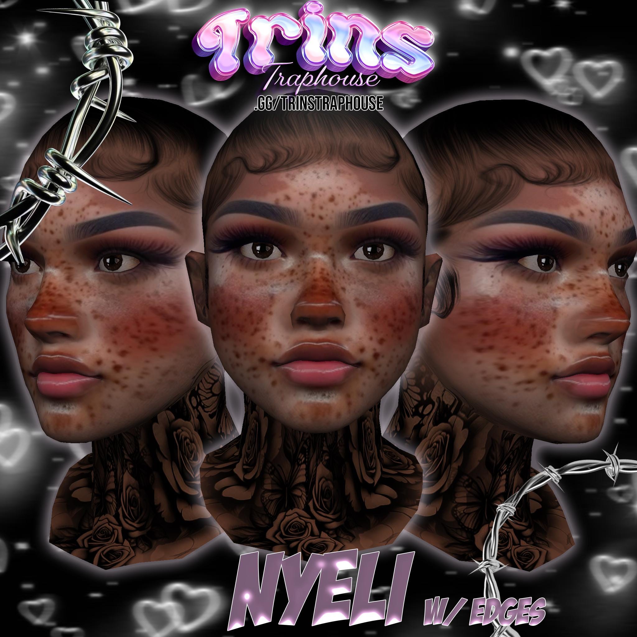 Nyeli W/ Edges | Custom Premade Fivem Face | Female | Comes With or ...